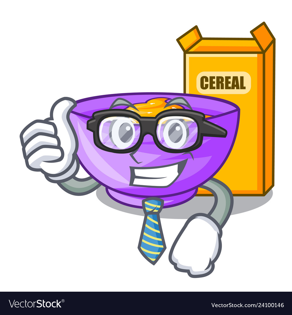 Businessman Cereal Box In The Character Fridge Vector Image