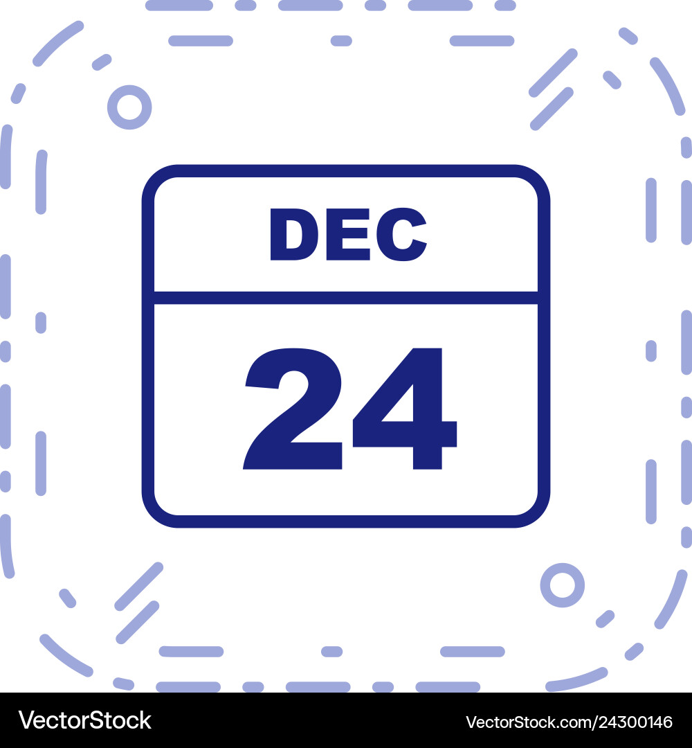 December 24th date on a single day calendar Vector Image