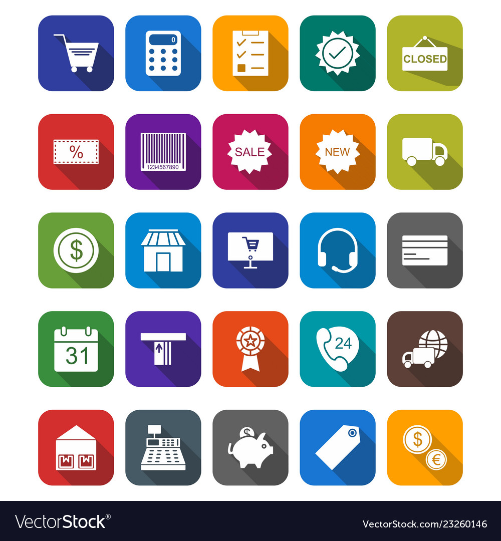 E-commerce icon set Royalty Free Vector Image - VectorStock