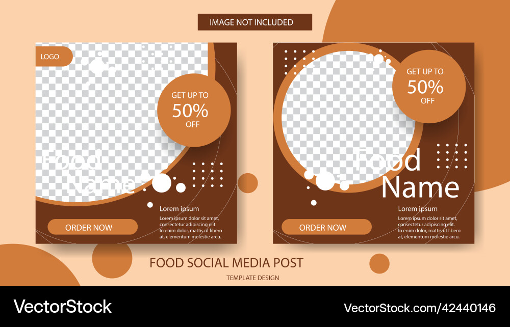 Food culinary social media post template design Vector Image