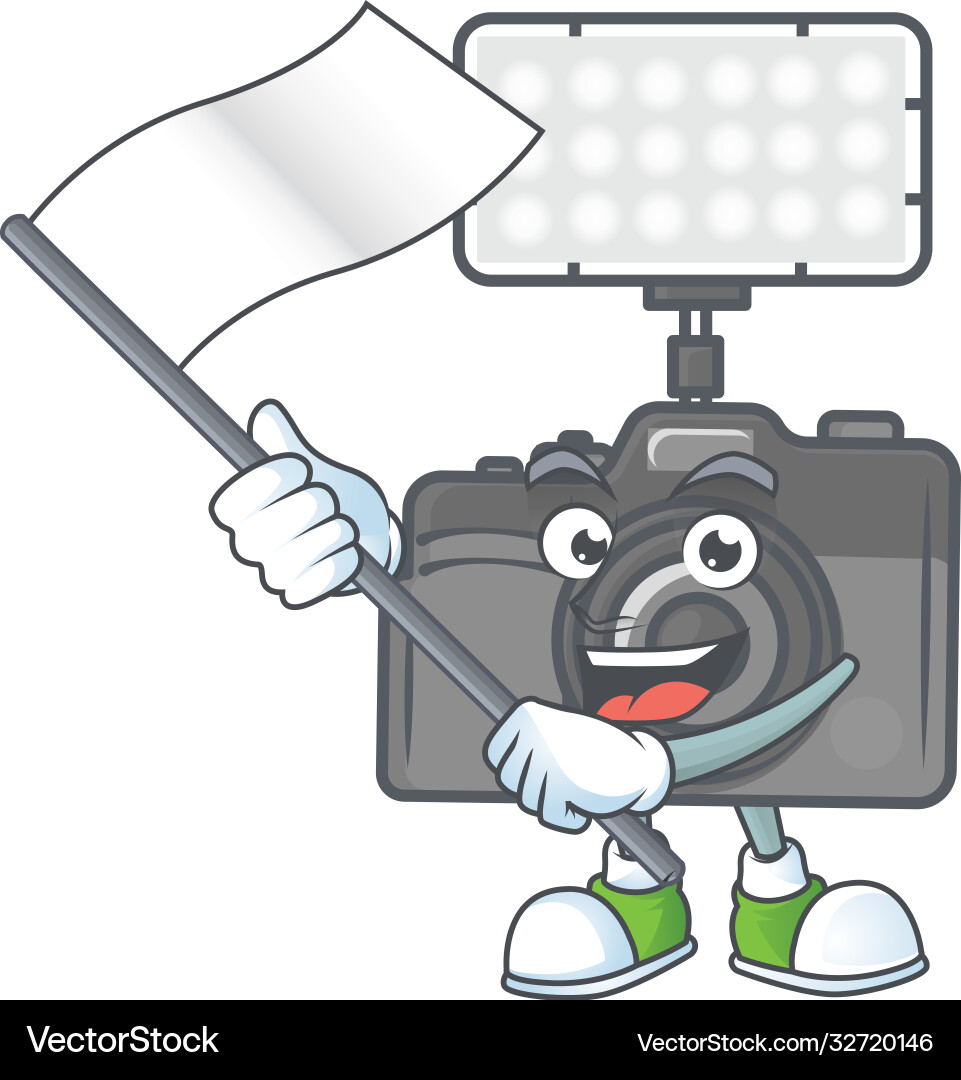 Funny photo camera with lighting cartoon Vector Image
