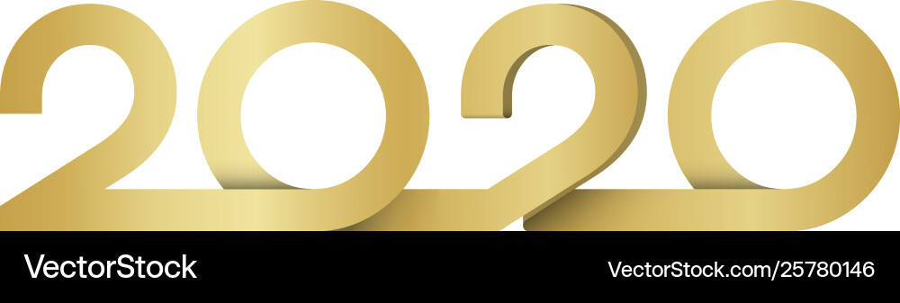Happy new year 2020 logo text design letters Vector Image