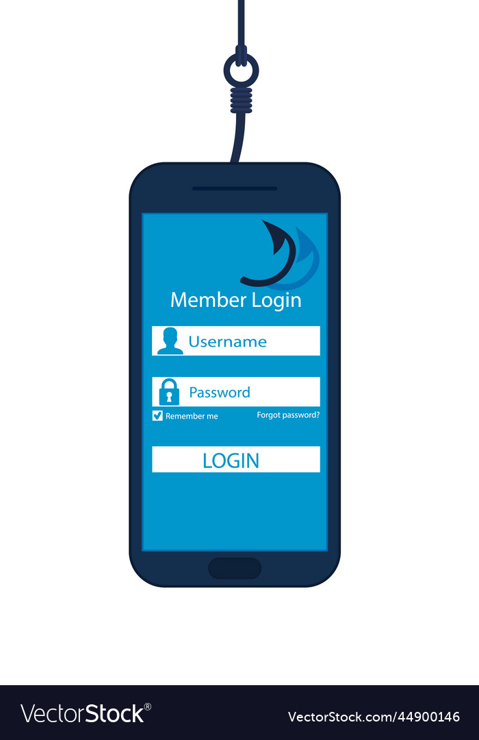 Internet phishing account hacking attempt during Vector Image Internet phishing account hacking attempt during Vector Image