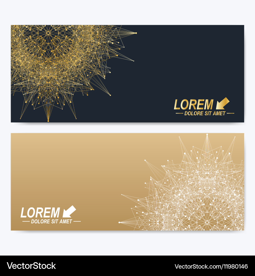 Modern set of banners geometric abstract Vector Image