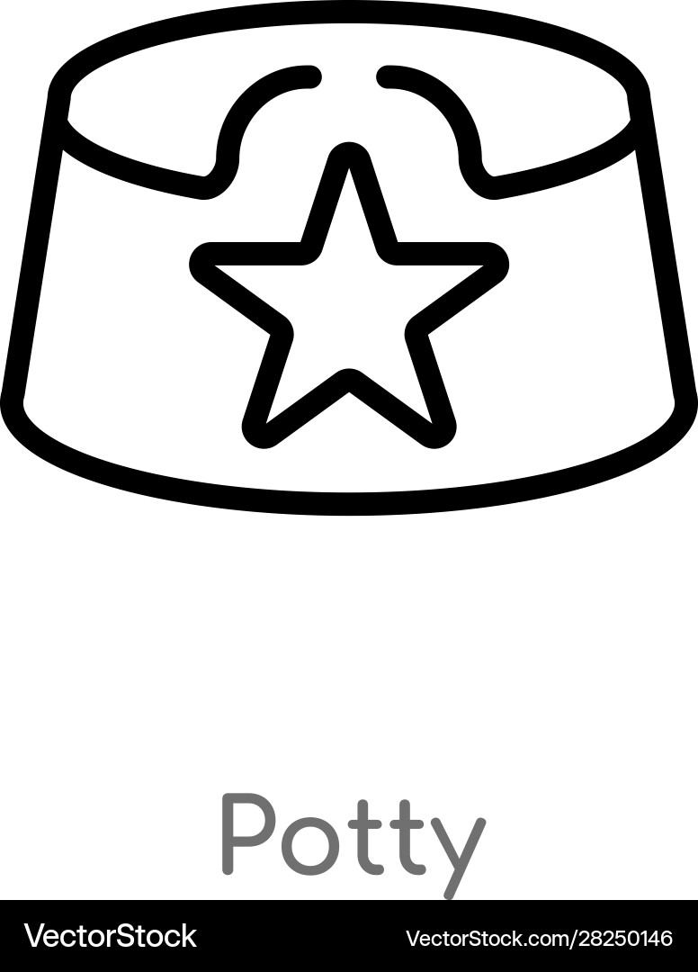 Outline potty icon isolated black simple line Vector Image