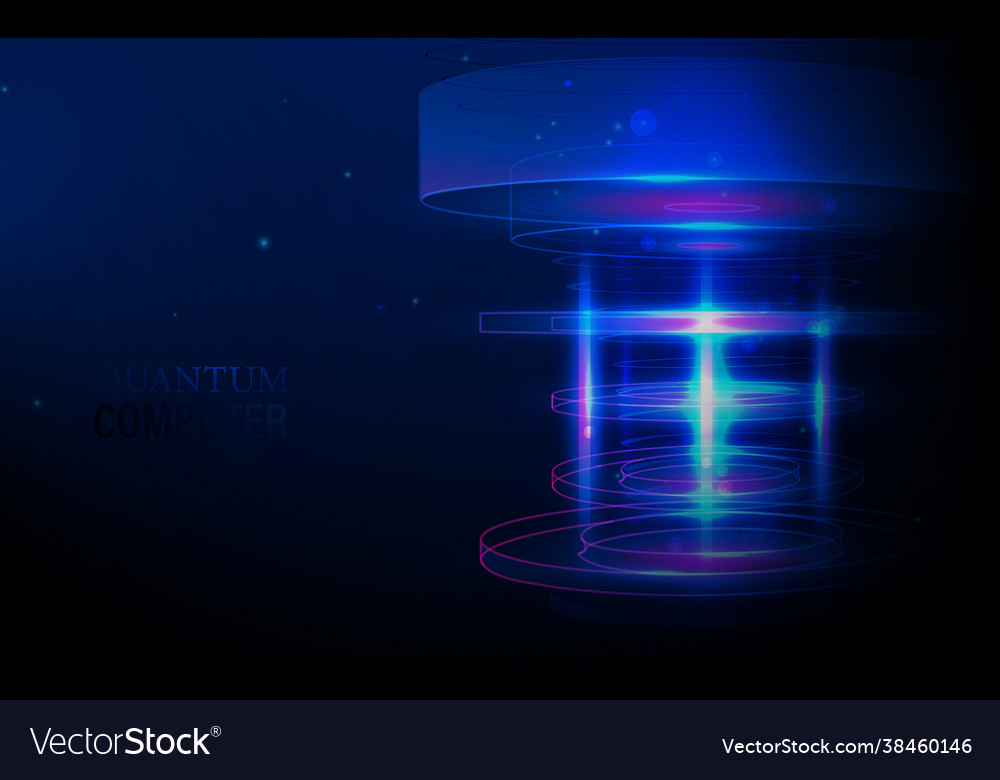 Quantum computer big data visualization Royalty Free Vector