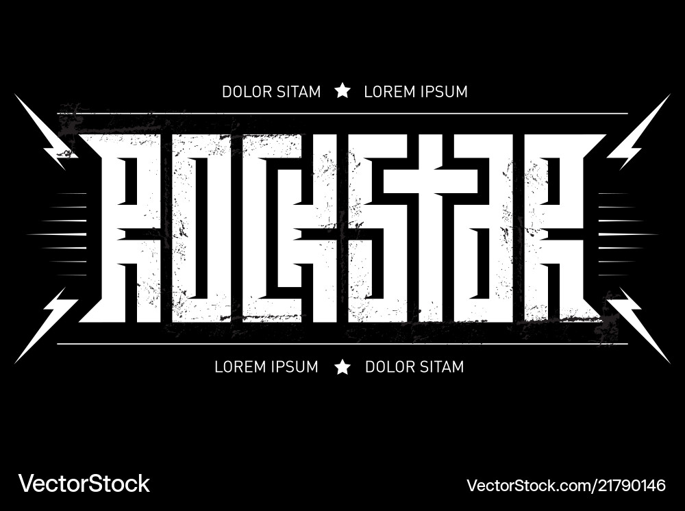Rock star - typography for t-shirt design Vector Image