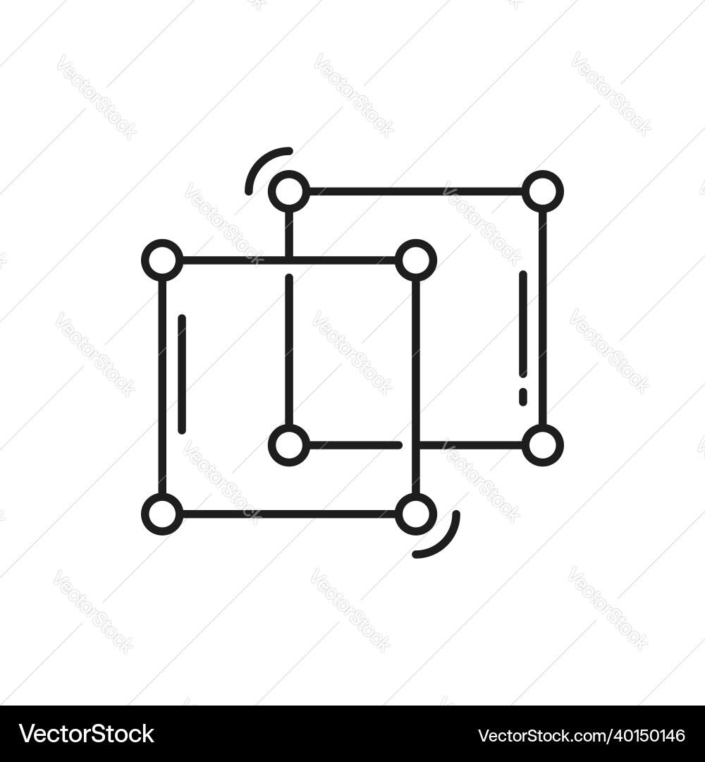 Scientific geometric formula cube of dots lines Vector Image