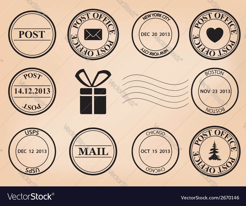 Set - post stamps Royalty Free Vector Image - VectorStock