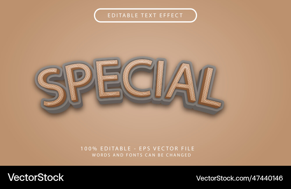Special 3d text effect and editable text effect Vector Image