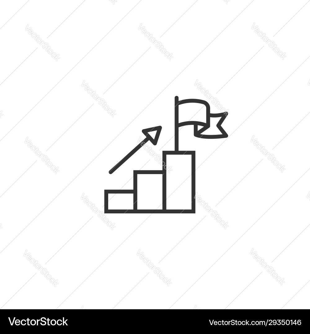 Stair with finish flag icon in flat style Vector Image