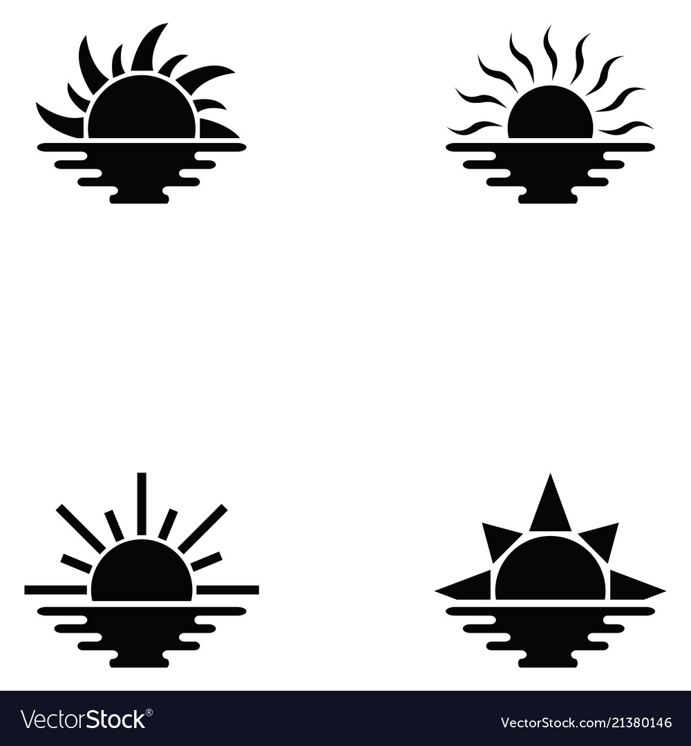 Sunset icon set Royalty Free Vector Image - VectorStock