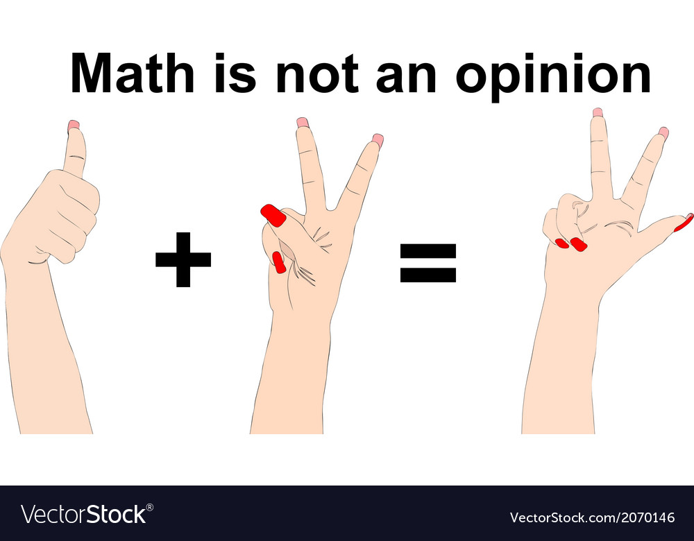 The math does not lie One plus two equals three Vector Image