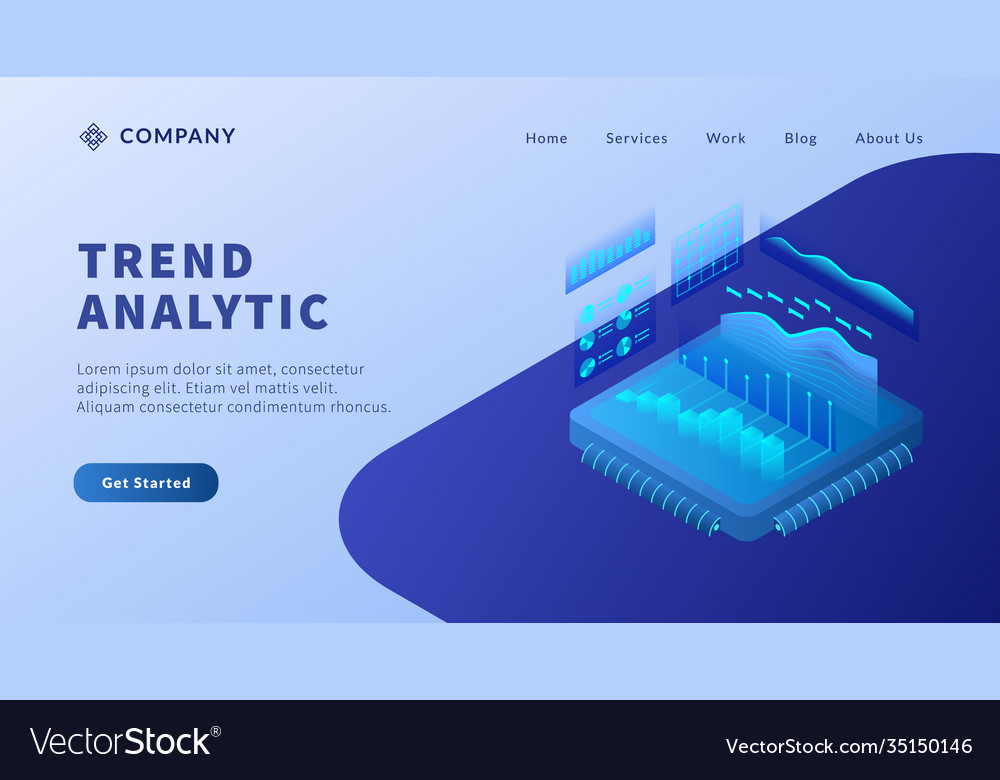 Trend analysis or analytic data graph and chart Vector Image