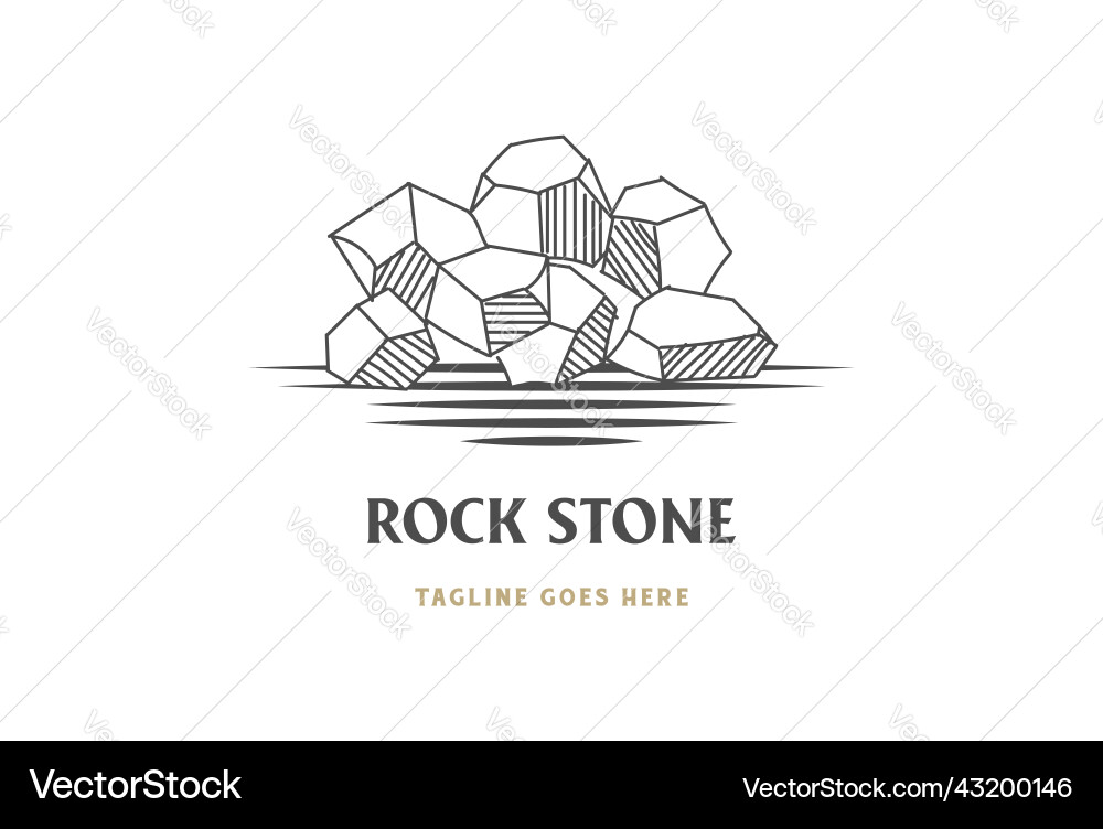 Vintage retro geometric rock stone logo design Vector Image