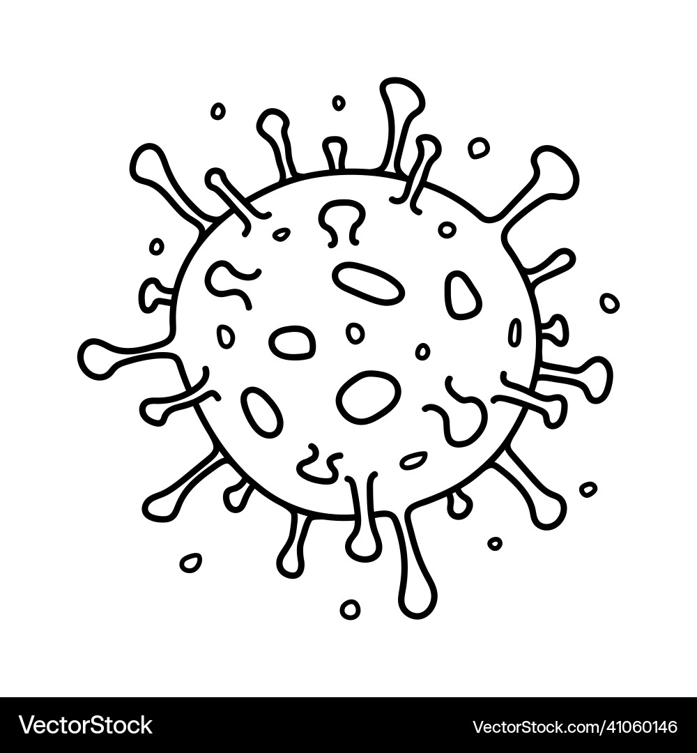 Virus infectious disease symbol sketch coronavirus