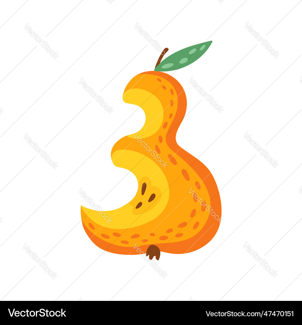 3 digit number three figure autumn font type Vector Image