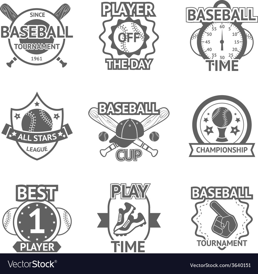 Baseball Emblems Set Royalty Free Vector Image