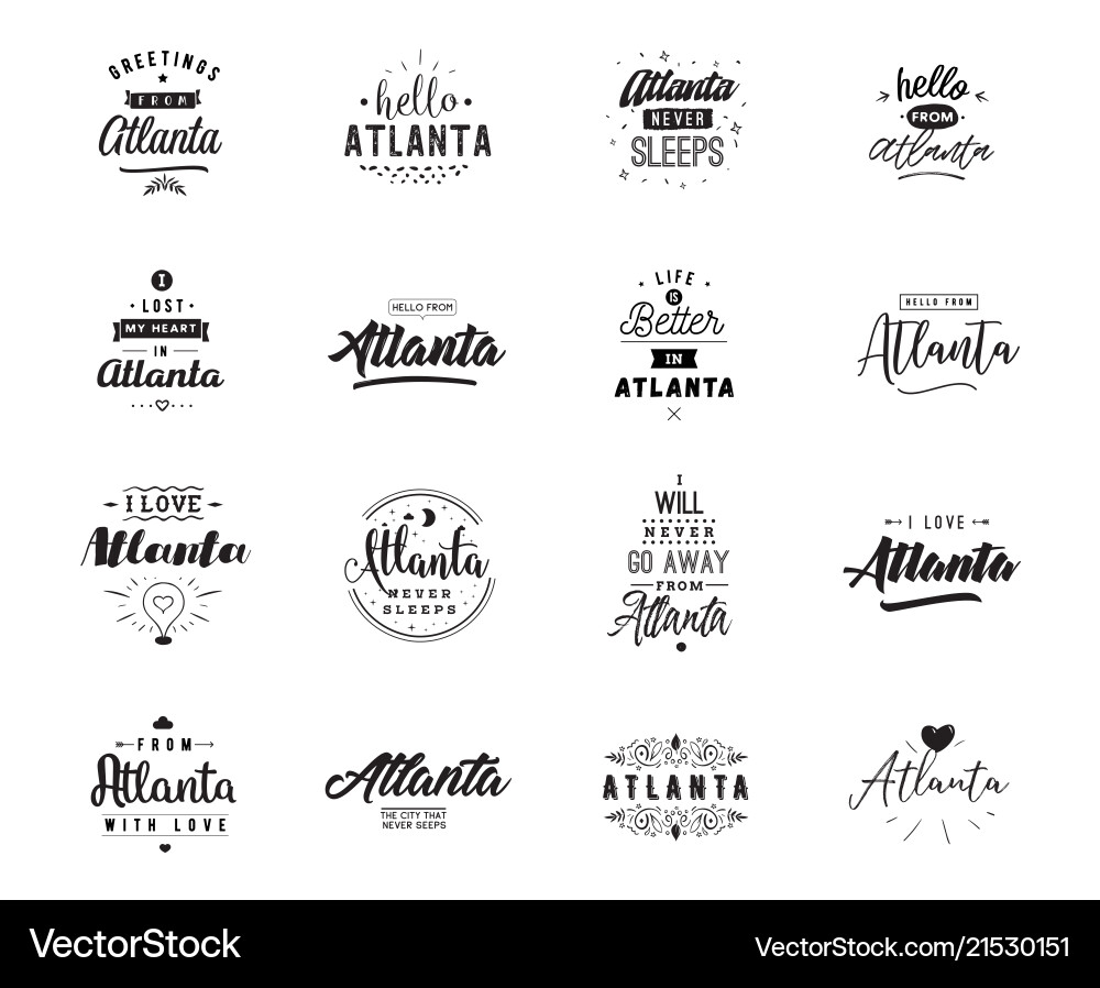 Greeting cards design isolated logos typography Vector Image
