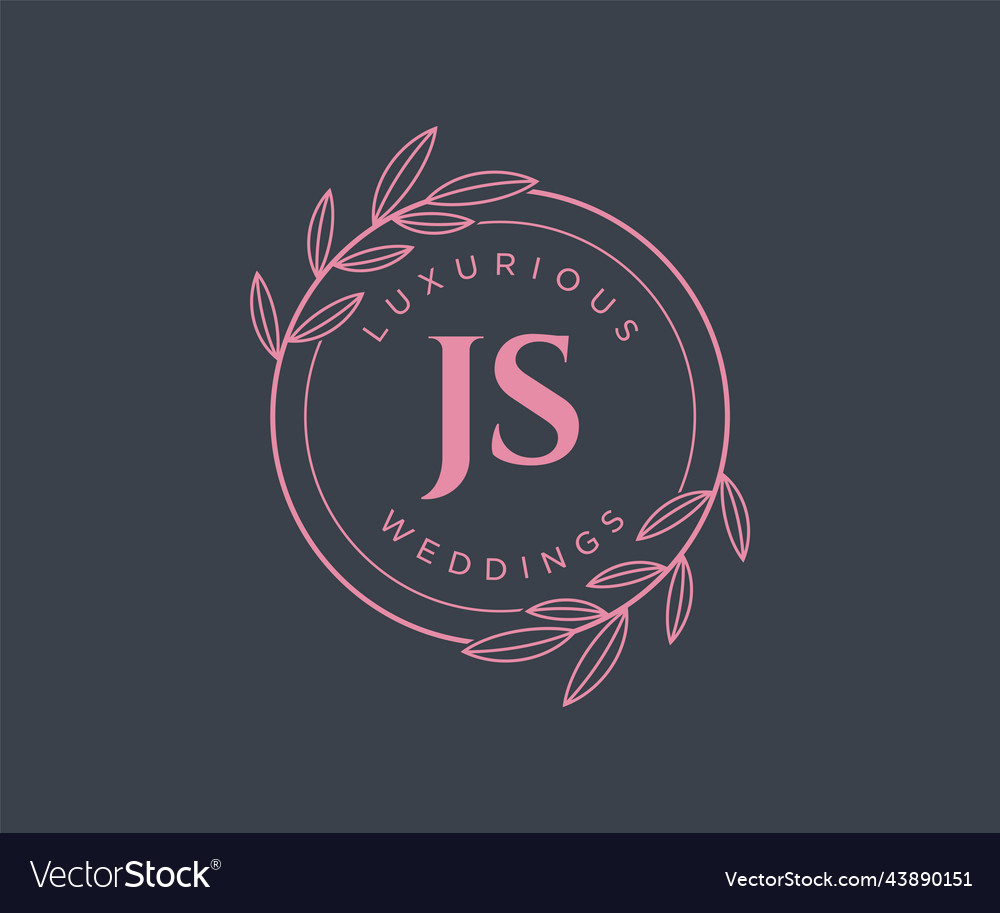 Js initials letter wedding monogram logos Vector Image
