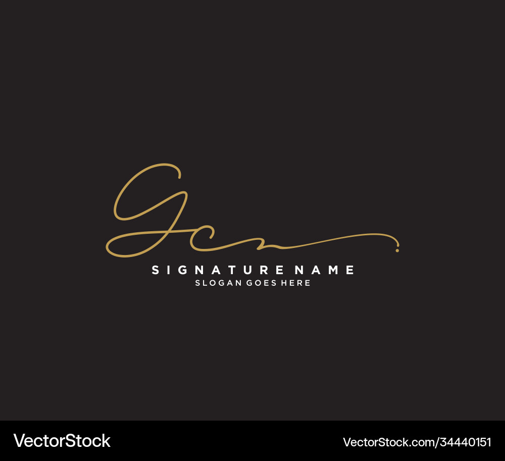 Letter gc signature logo template Royalty Free Vector Image