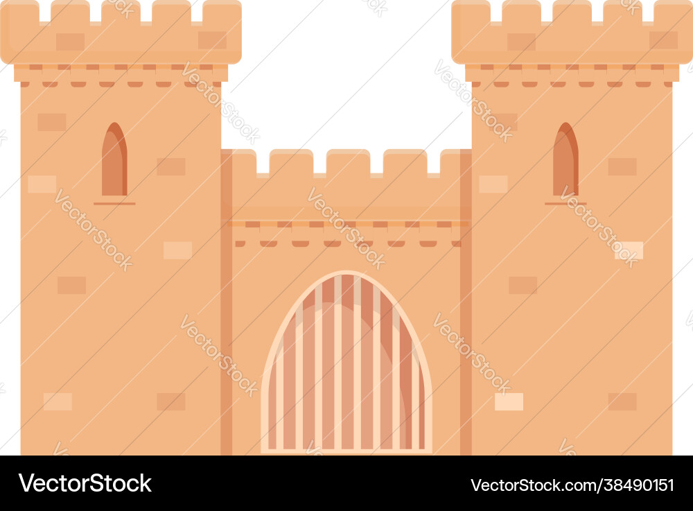 Medieval tower icon cartoon castle old Royalty Free Vector
