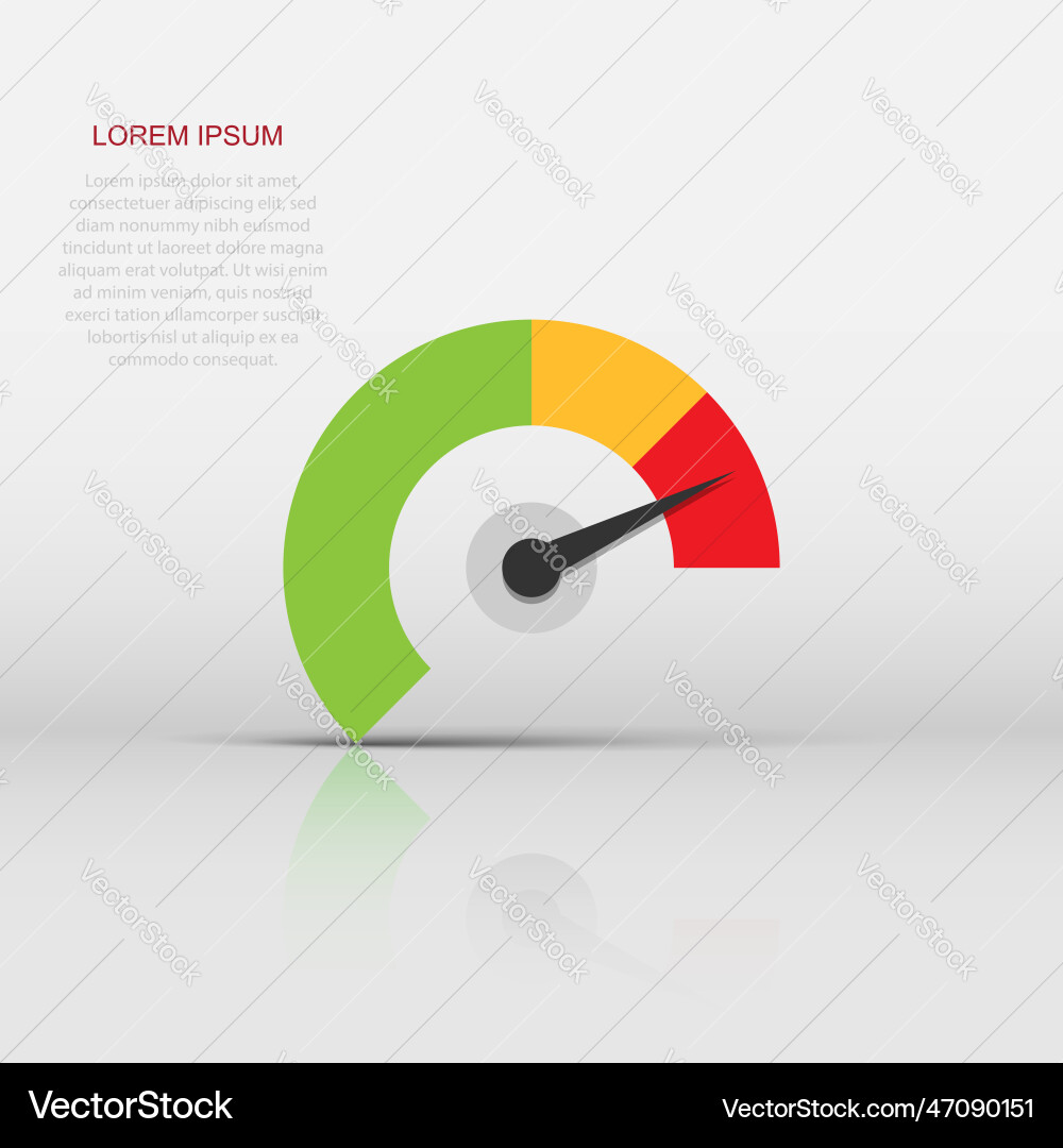 Meter dashboard icon in flat style credit score Vector Image