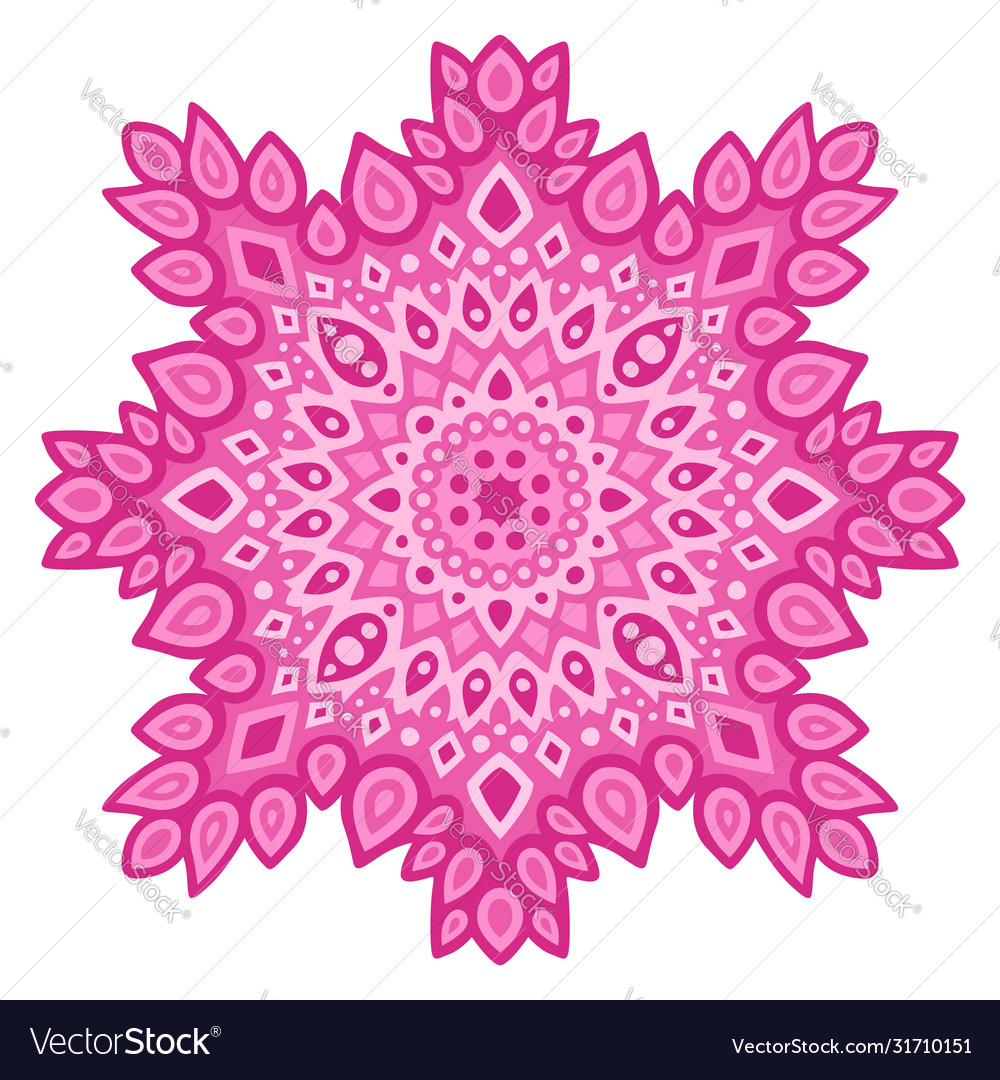 Pink abstract art with isolated eastern pattern Vector Image