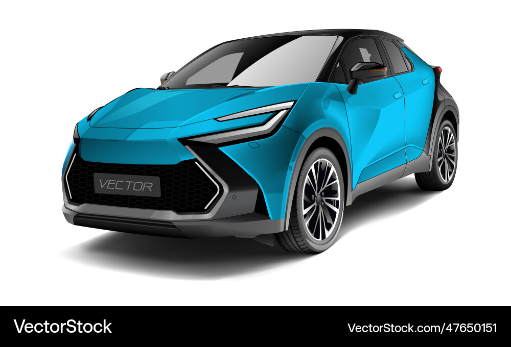 Realistic blue metallic black sport two tone Vector Image
