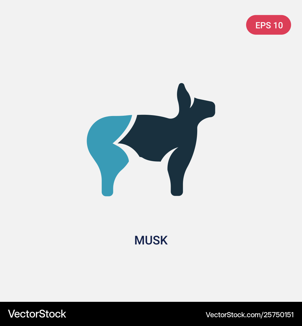 Two color musk icon from animals concept isolated Vector Image