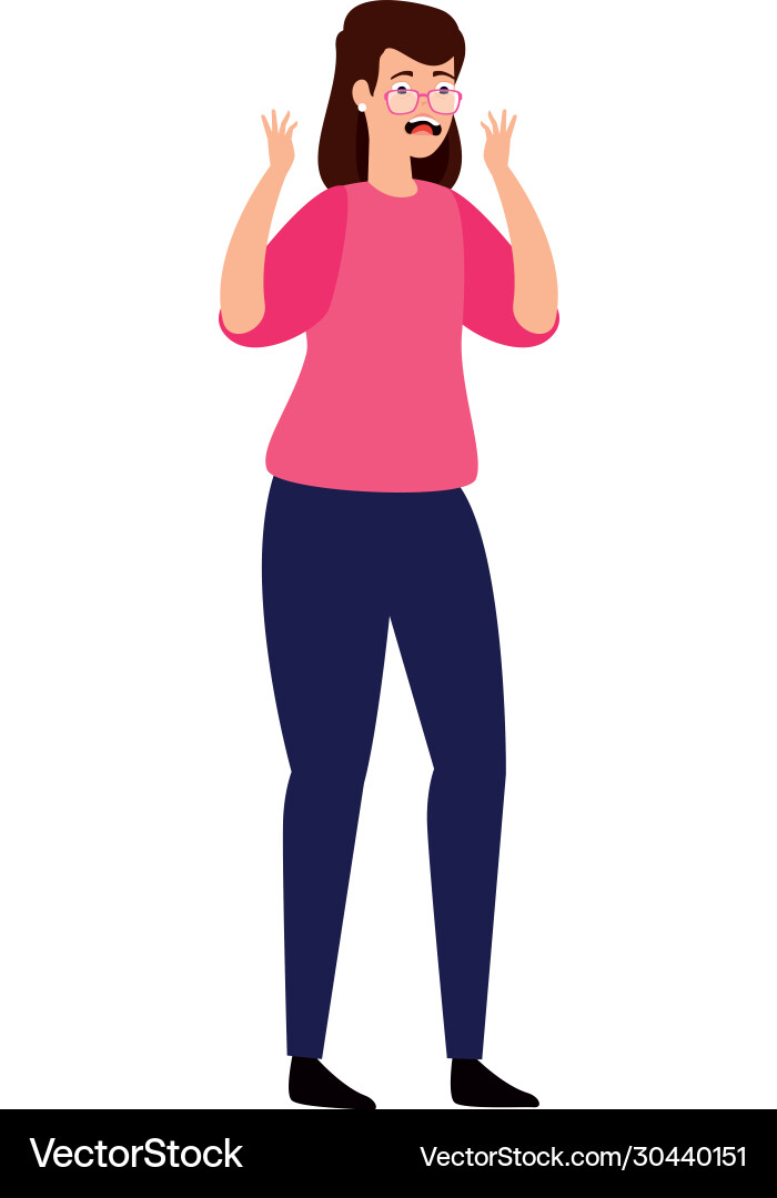 Woman with stress attack icon Royalty Free Vector Image