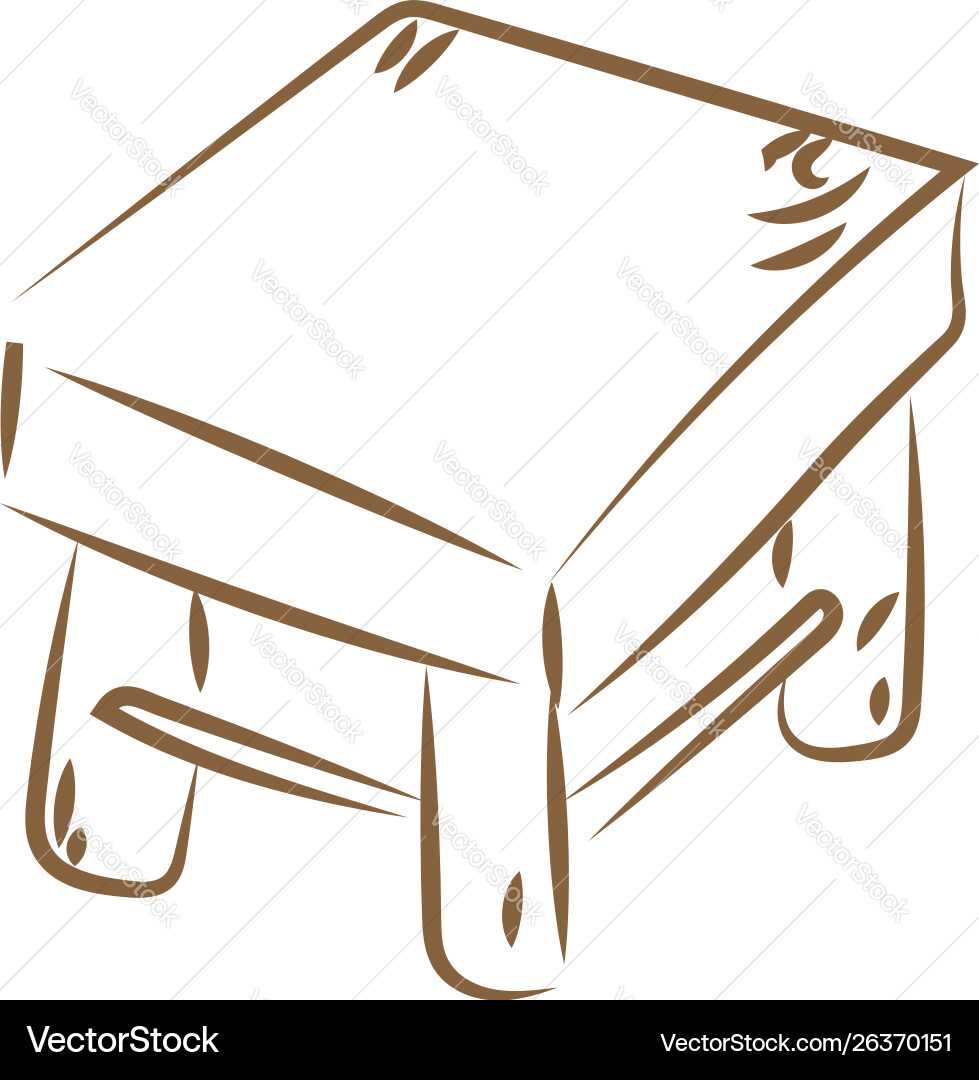 Wood chair drawing on white background Royalty Free Vector