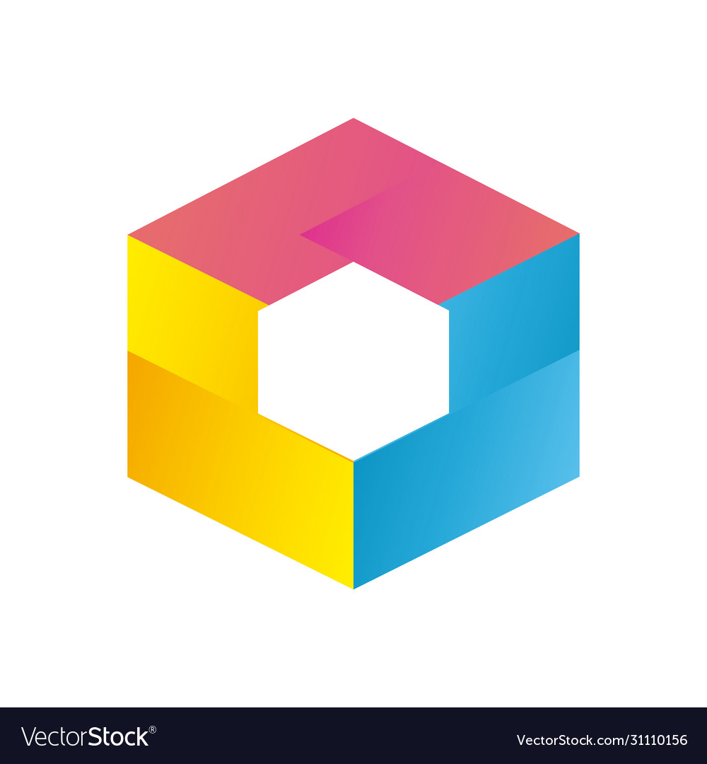 Abstract hexagon shape gradient style icon Vector Image