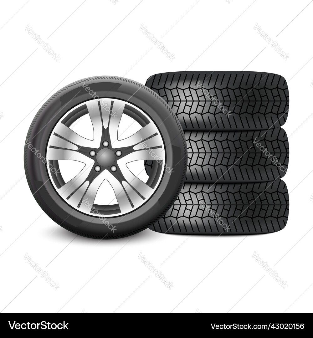 Car tires design isolated on white background Vector Image