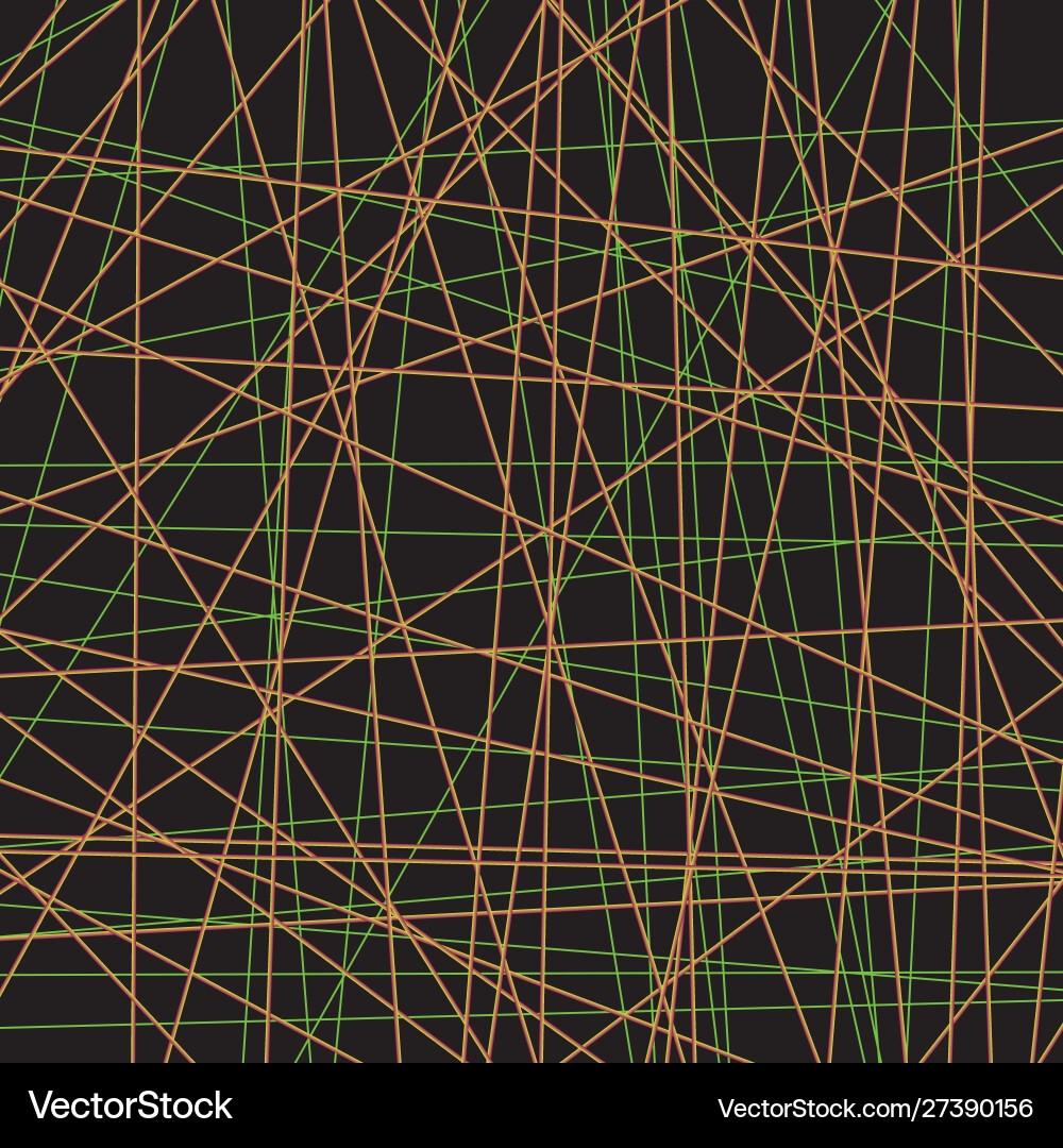 Chaotic colorful lines on black background Vector Image