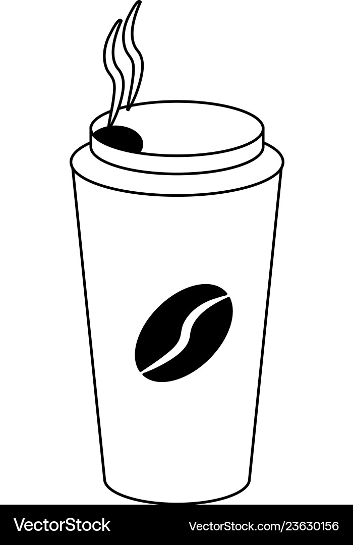 Coffee to go cup in black and white Royalty Free Vector