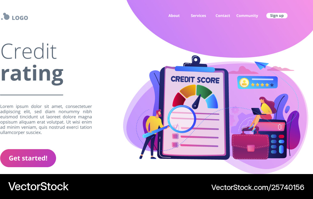 Credit rating concept landing page Royalty Free Vector Image