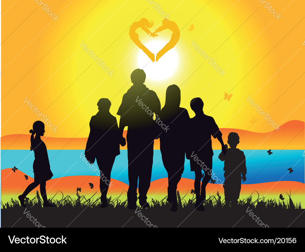 Family and nature Royalty Free Vector Image - VectorStock