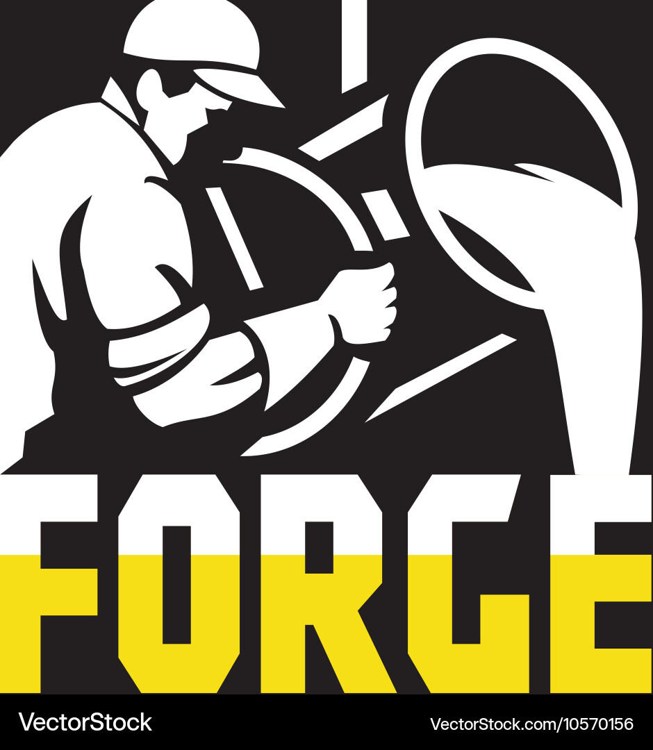 Foundry worker pouring molten metal square retro Vector Image