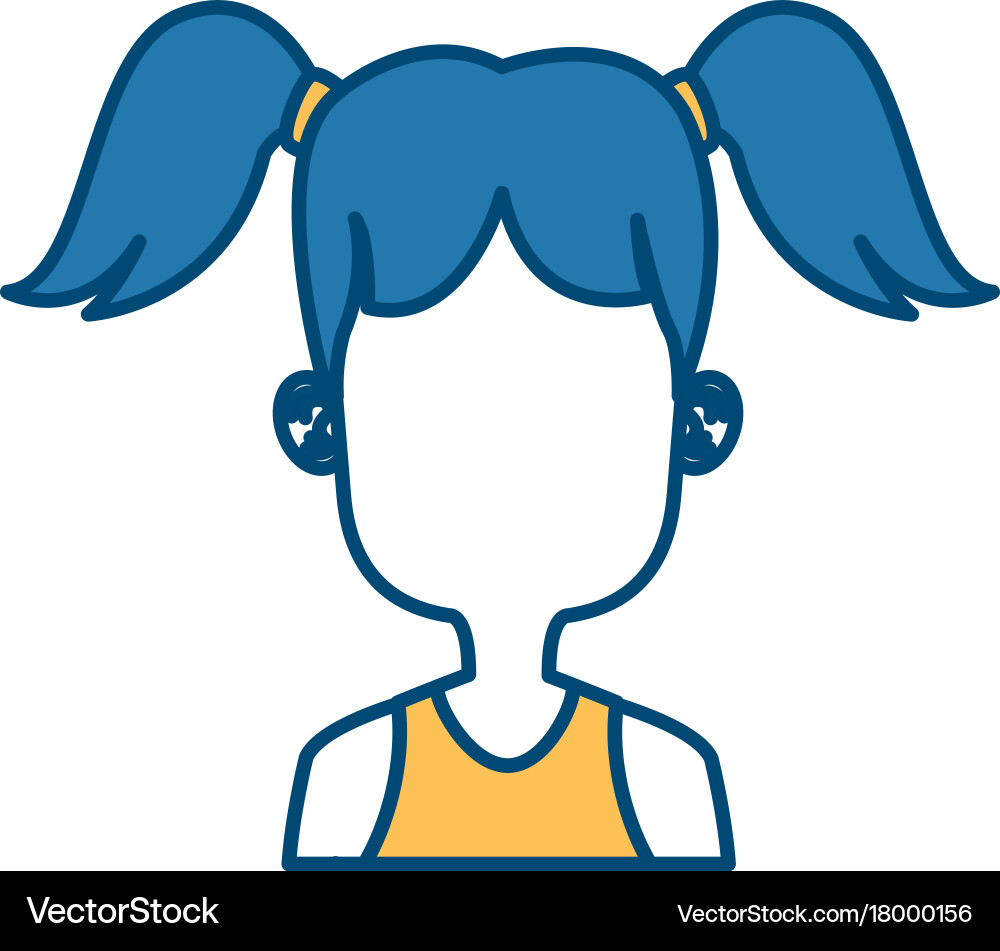 Girl faceless cartoon Royalty Free Vector Image