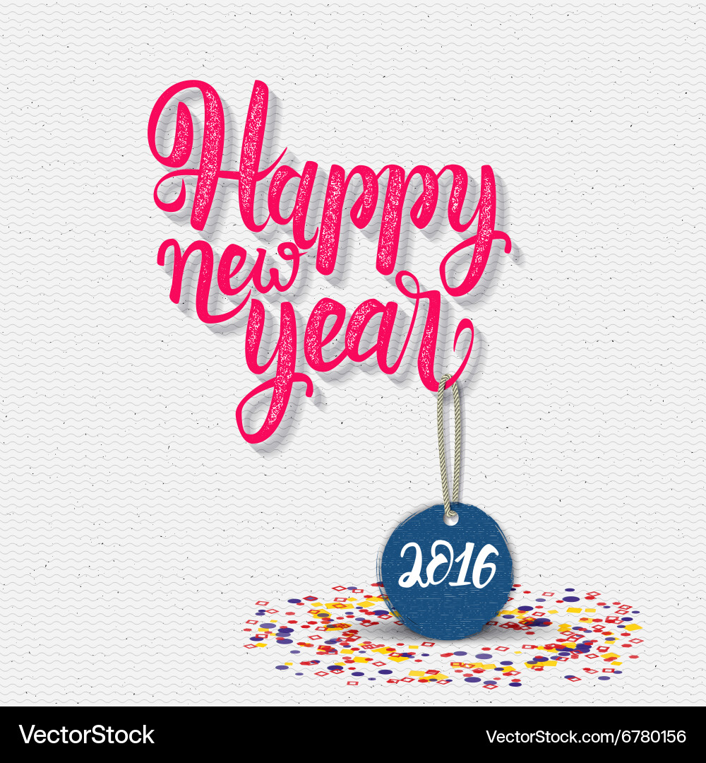 Happy new year label for greeting card Royalty Free Vector