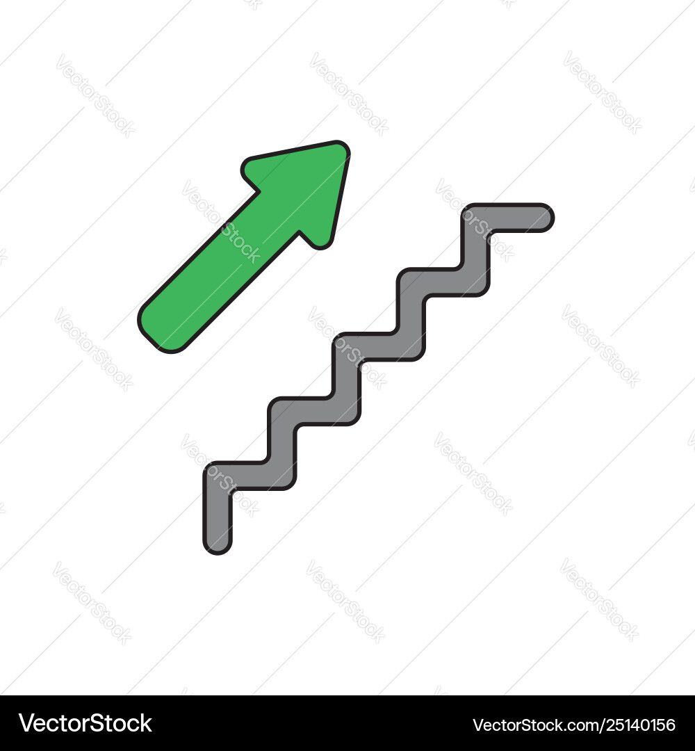 Icon concept stairs with arrow pointing up Vector Image