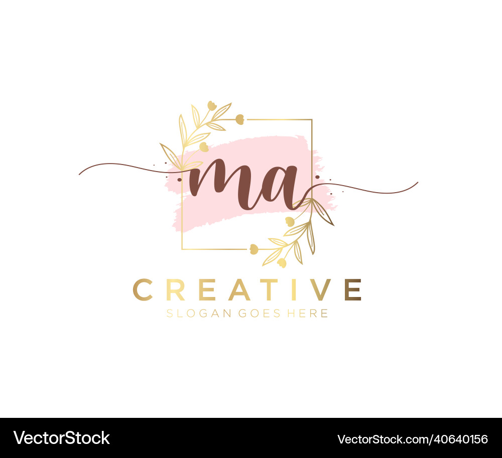 Initial ma feminine logo usable for nature salon Vector Image