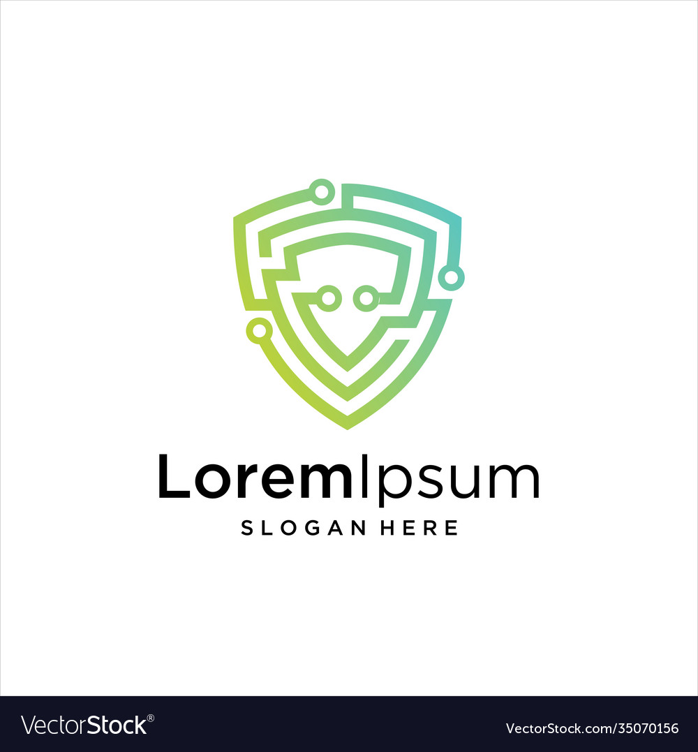 Protection shield with technology symbol Vector Image