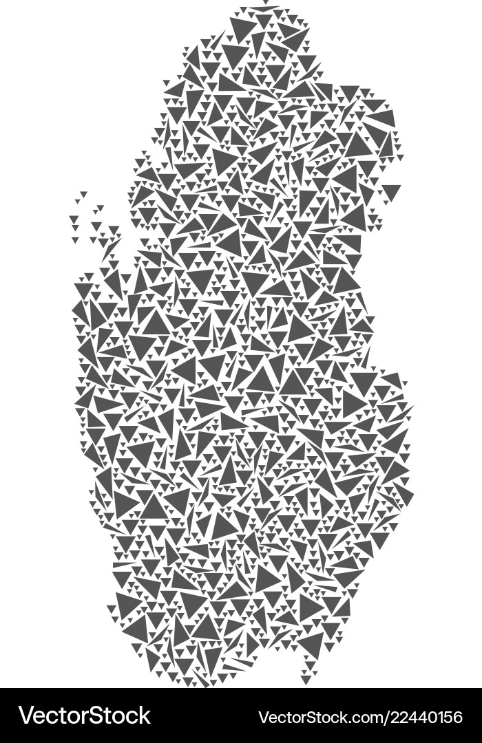 Qatar map of triangles Royalty Free Vector Image
