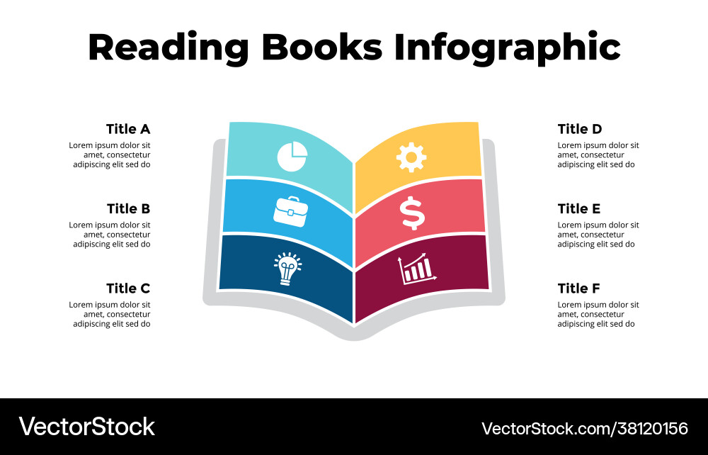 Reading books infographic education concept 6 Vector Image