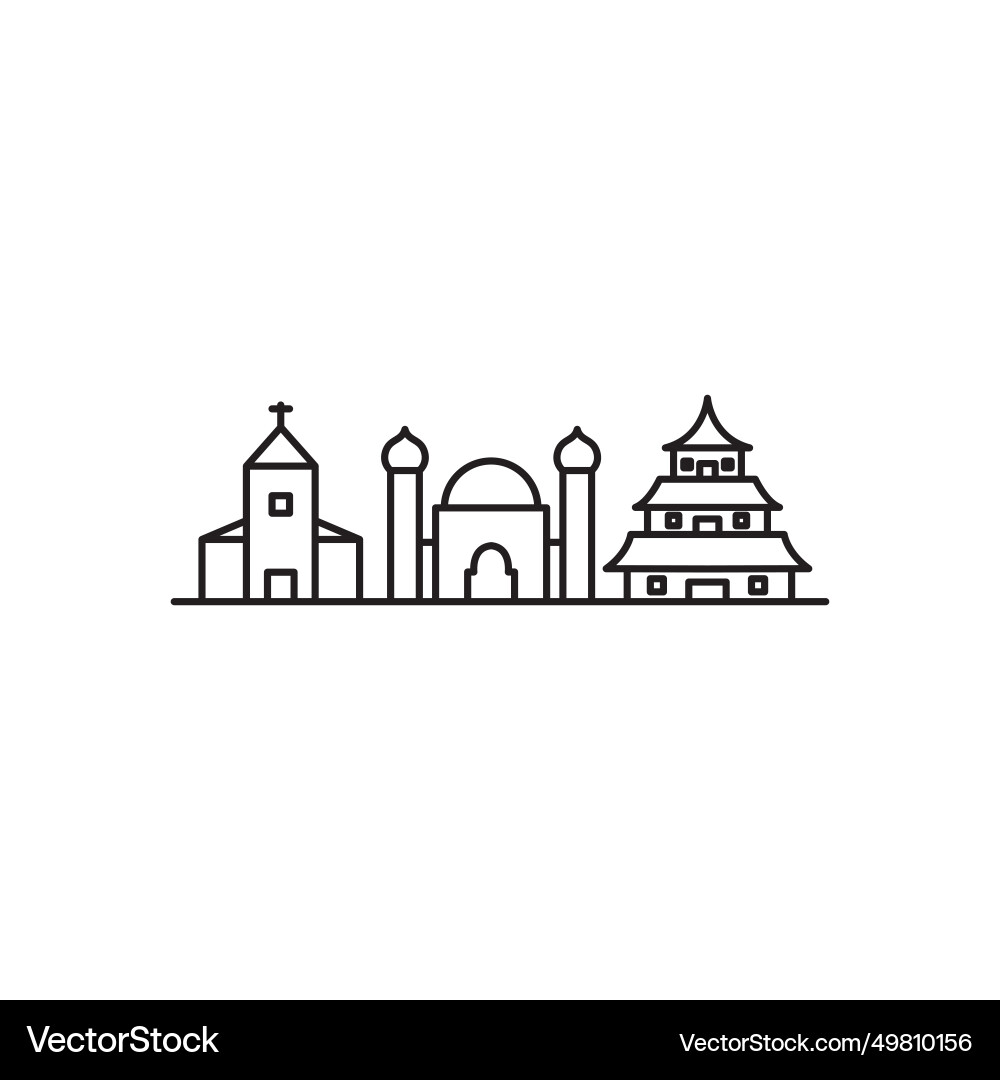 Religion building tolerance icon logo design Vector Image