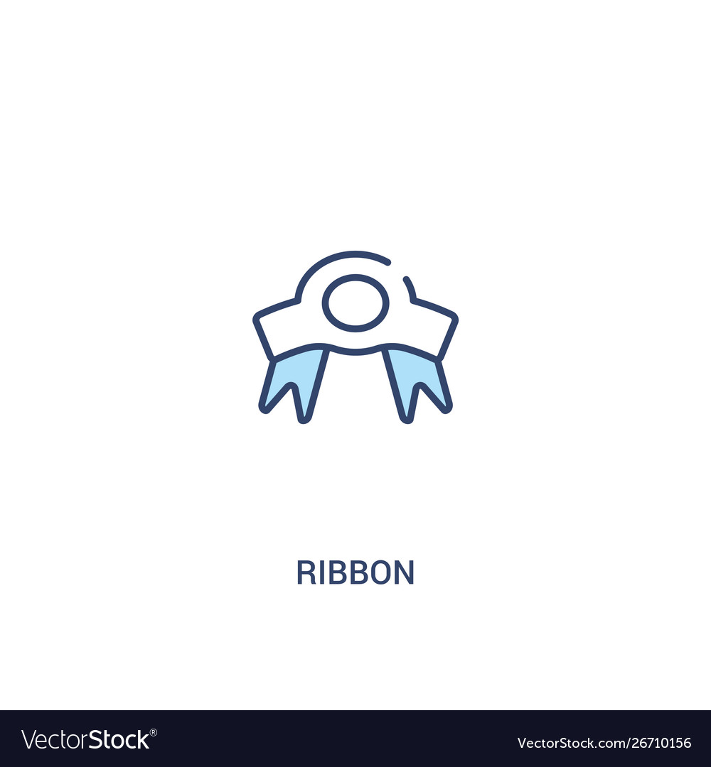 Ribbon concept 2 colored icon simple line element Vector Image