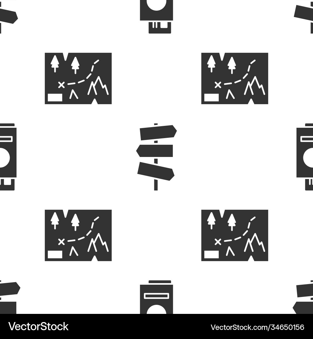 Set passport with ticket road traffic signpost Vector Image