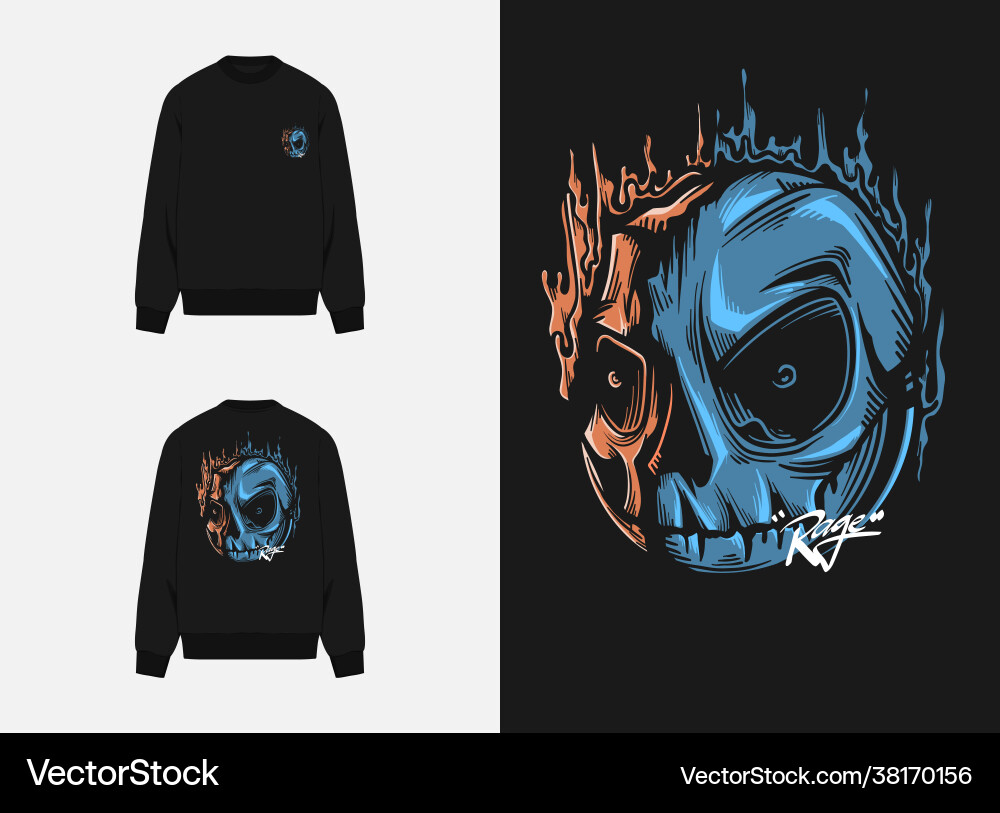 Streetwear graphic design - rage Royalty Free Vector Image